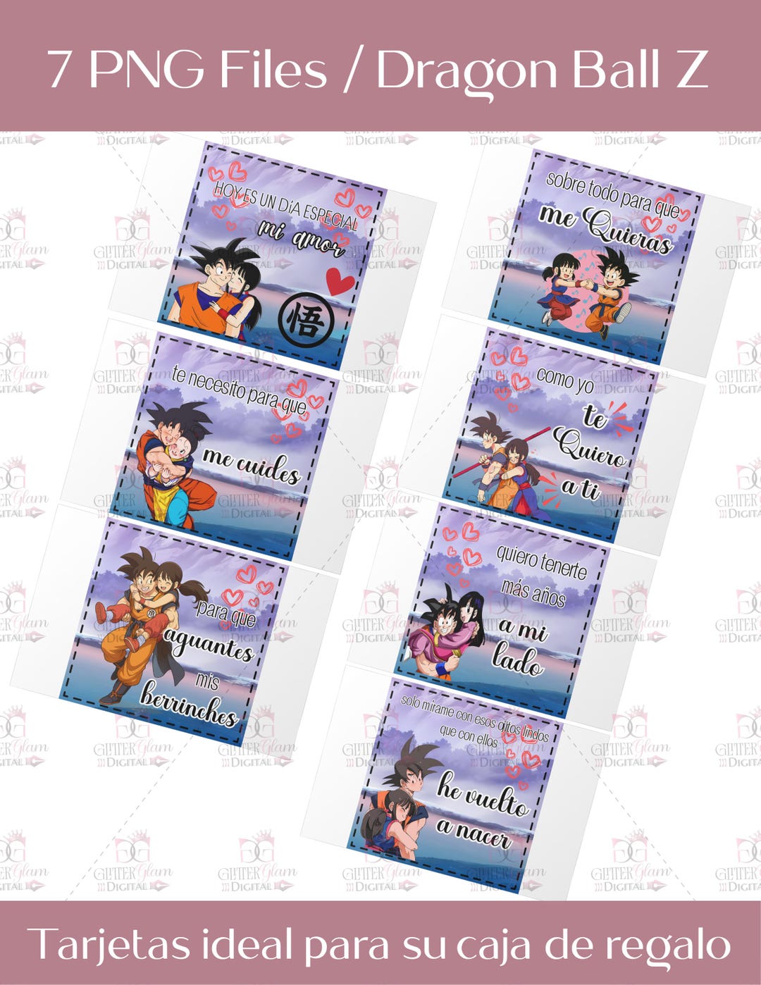 Goku Gift Cards: Printable Anime Love Notes (PNG & PDF) - Etsy