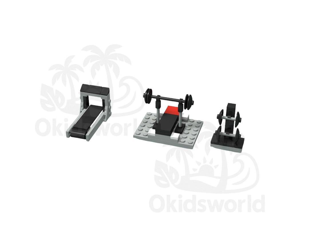 Lego Gym MOC Instructions Digital Download Lego Treadmill Bench Press ...