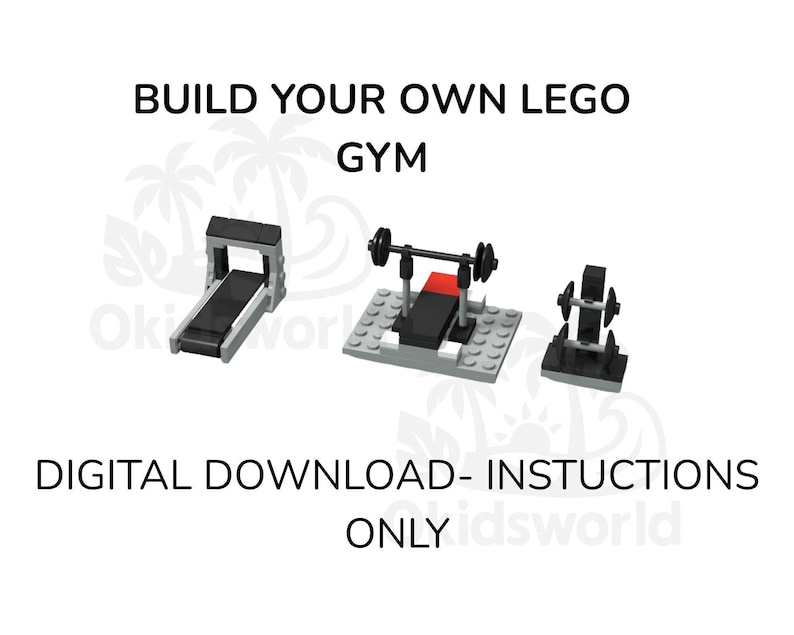 Lego Gym MOC Instructions Digital Download Lego Treadmill Bench Press ...