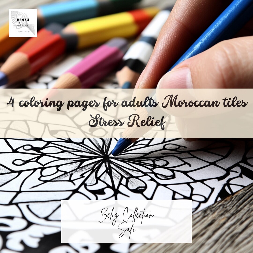 Printable Moroccan Tile Coloring Sheets, Adult Coloring Pages, Art ...