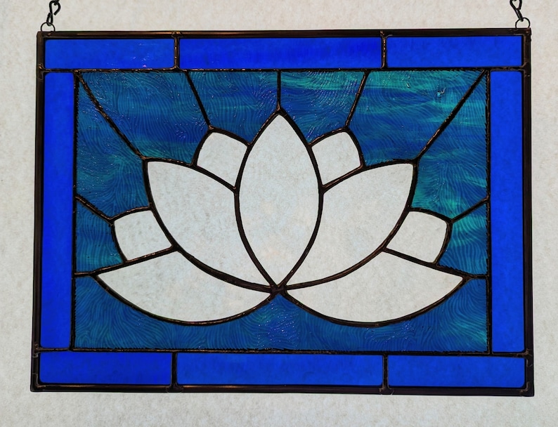 Lotus Flower Prism Stained Glass Panel - Etsy
