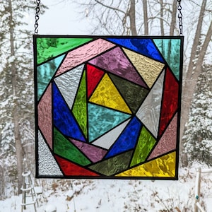 Patchwork Stained Glass Panel - Etsy