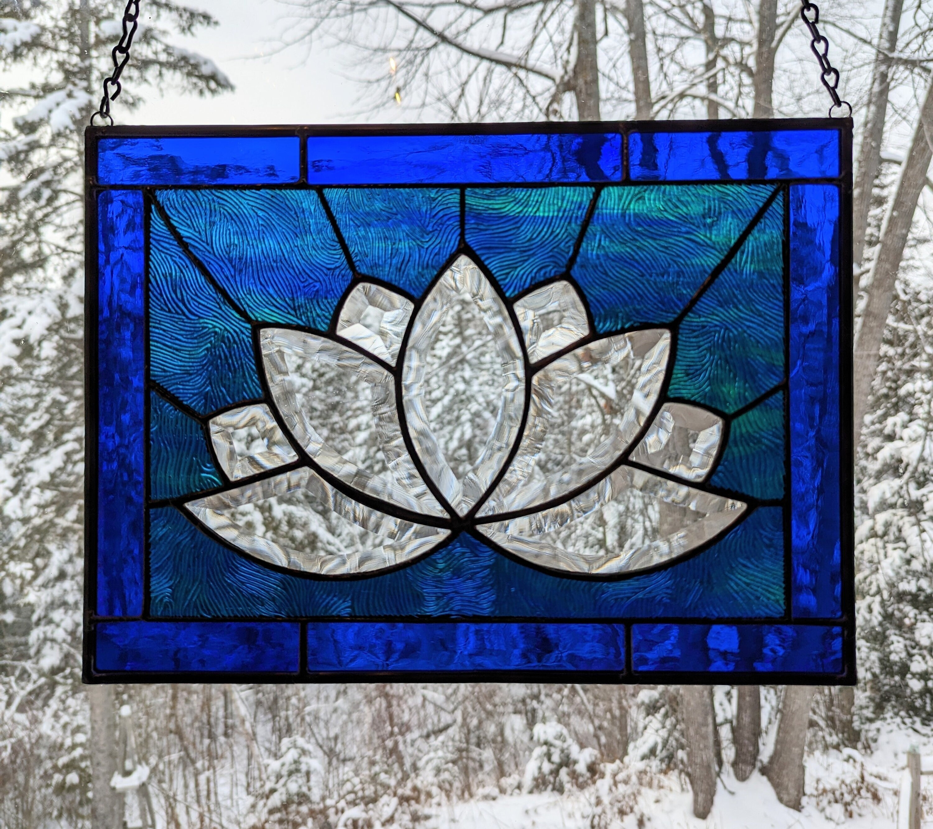 Lotus Flower Prism Stained Glass Panel - Etsy
