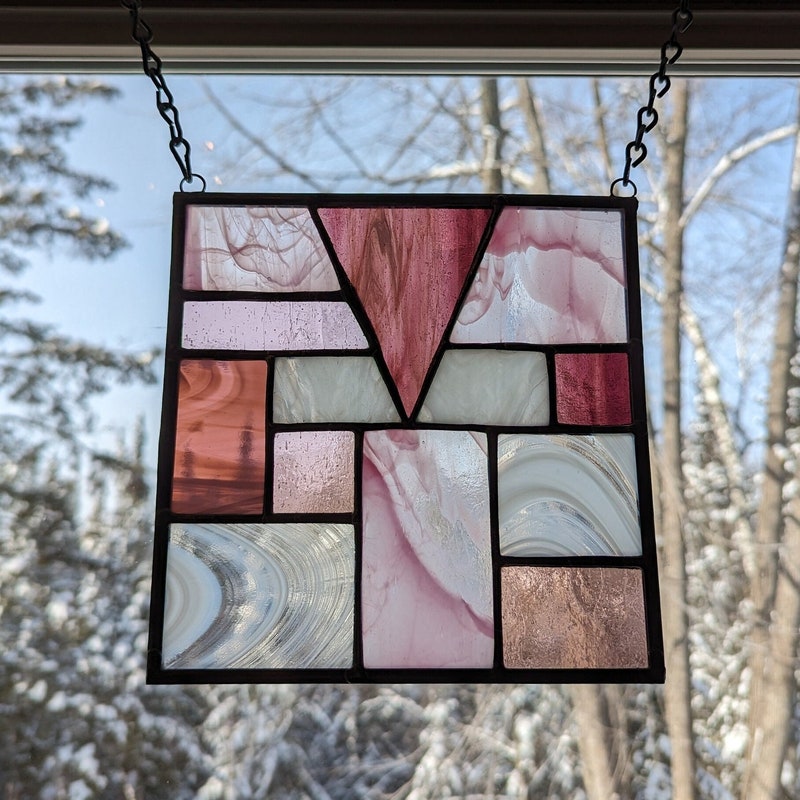 Stained Glass Panel Geometric - Etsy