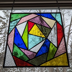 Patchwork Stained Glass Panel - Etsy