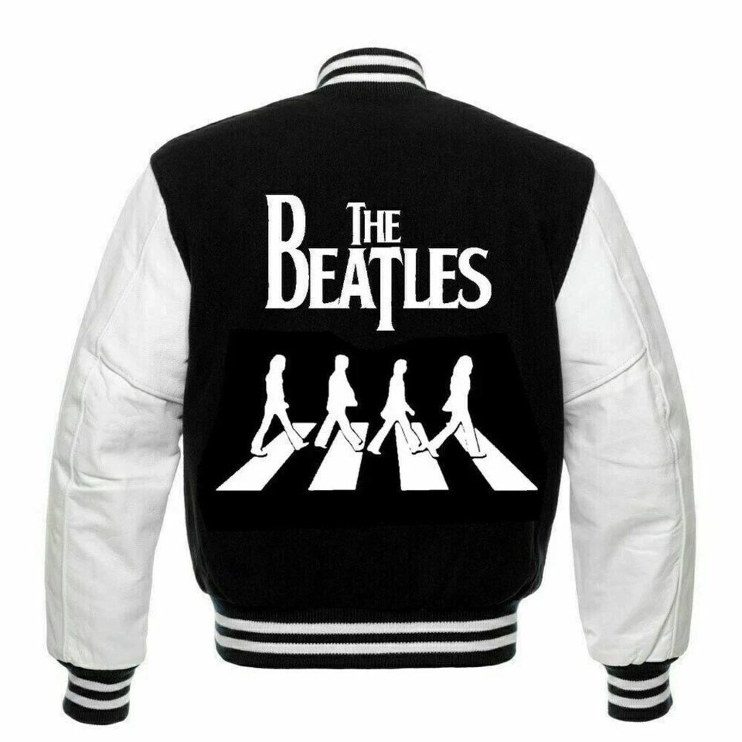 The Beatles Varsity Jacket – Wool & Genuine Leather Sleeves | Retro ...
