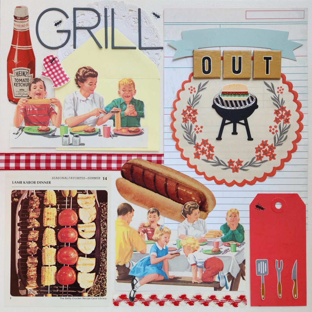 Grill-out Gang | Vintage Ephemera Collection | 25+ Pieces | Mixed Media ...