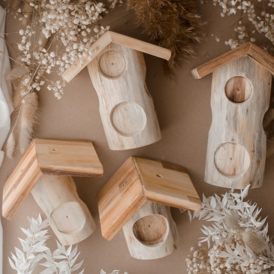 Light Tree Log Houses Set of 4 - Etsy