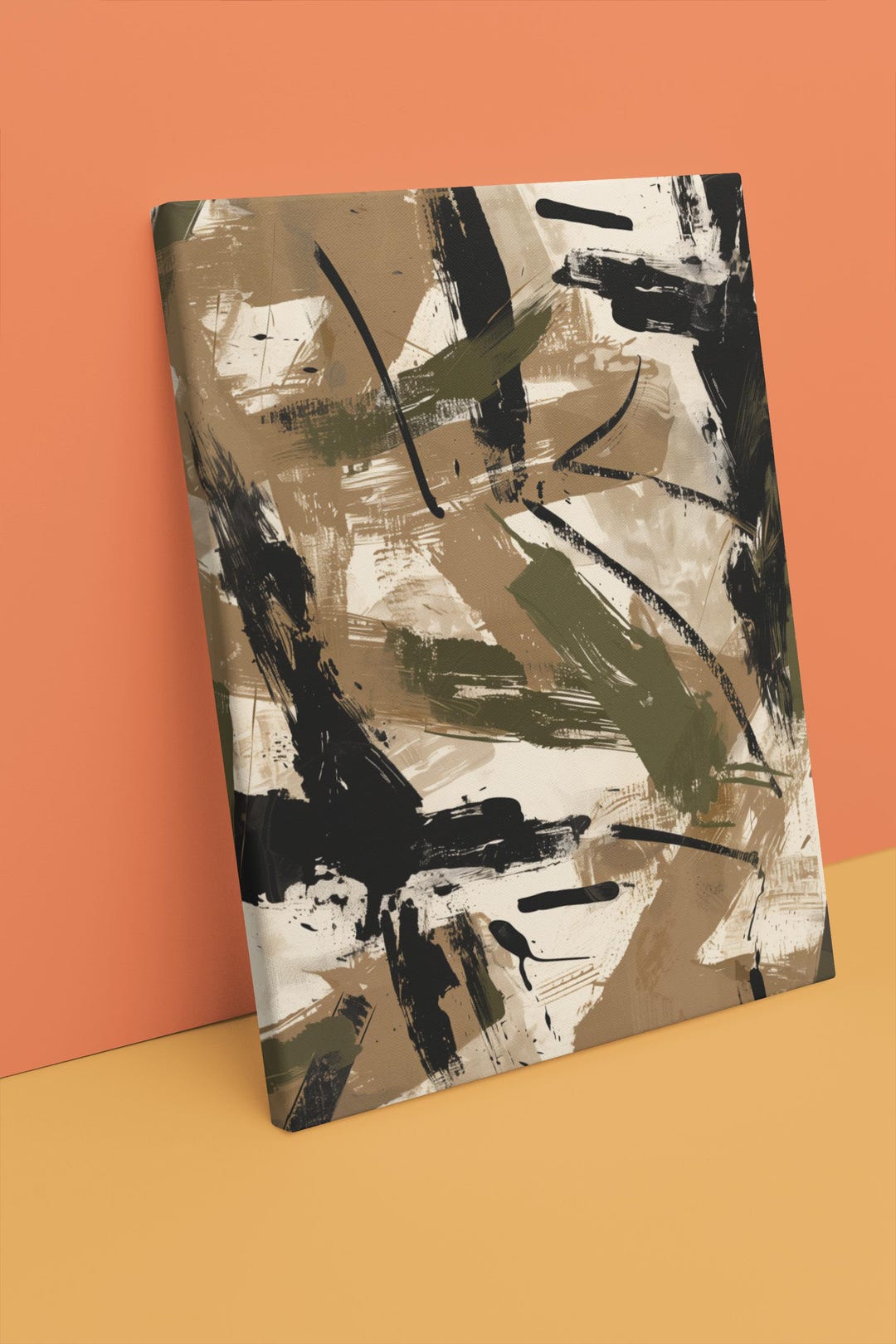 Earthbound Chaos – Abstract Digital Art Print in Olive, Brown & Black ...