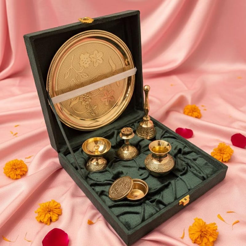 Pooja Plates Set Brass - Etsy