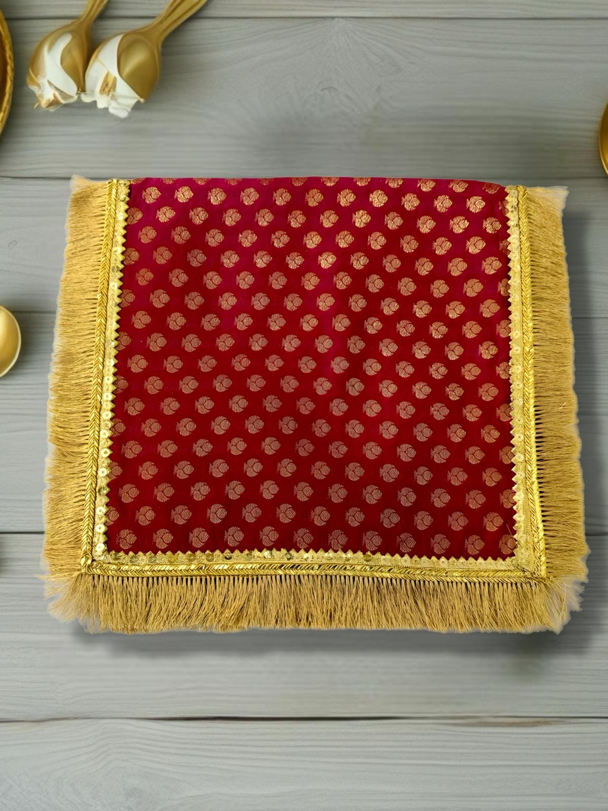 Banarasi Fabric Pooja Aasan Mat | Hindu Mandir Altar Cloth ...