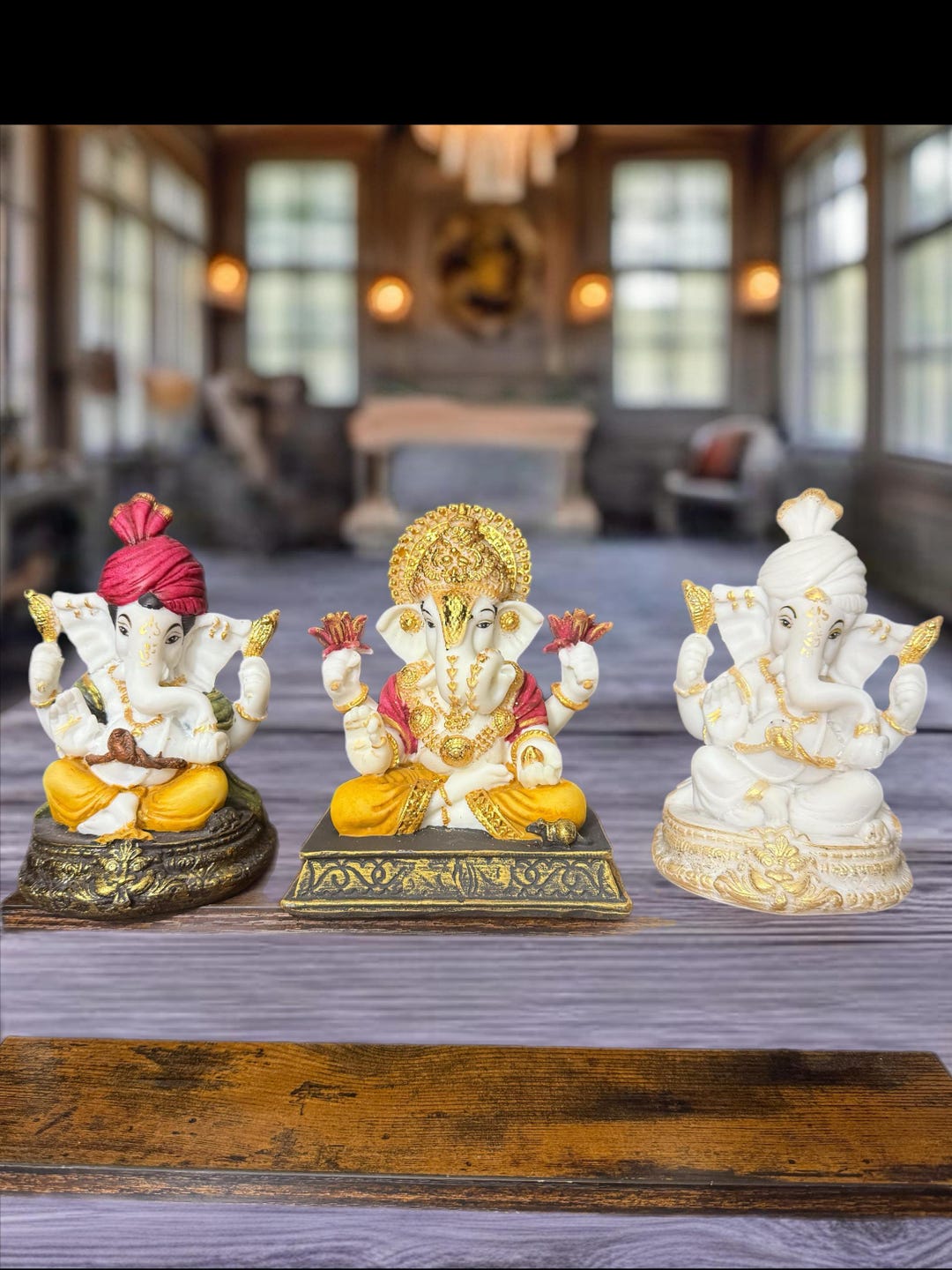 6 Inch Resin Ganesha Statue Hindu Decor Handcrafted Ganesh Idol for ...