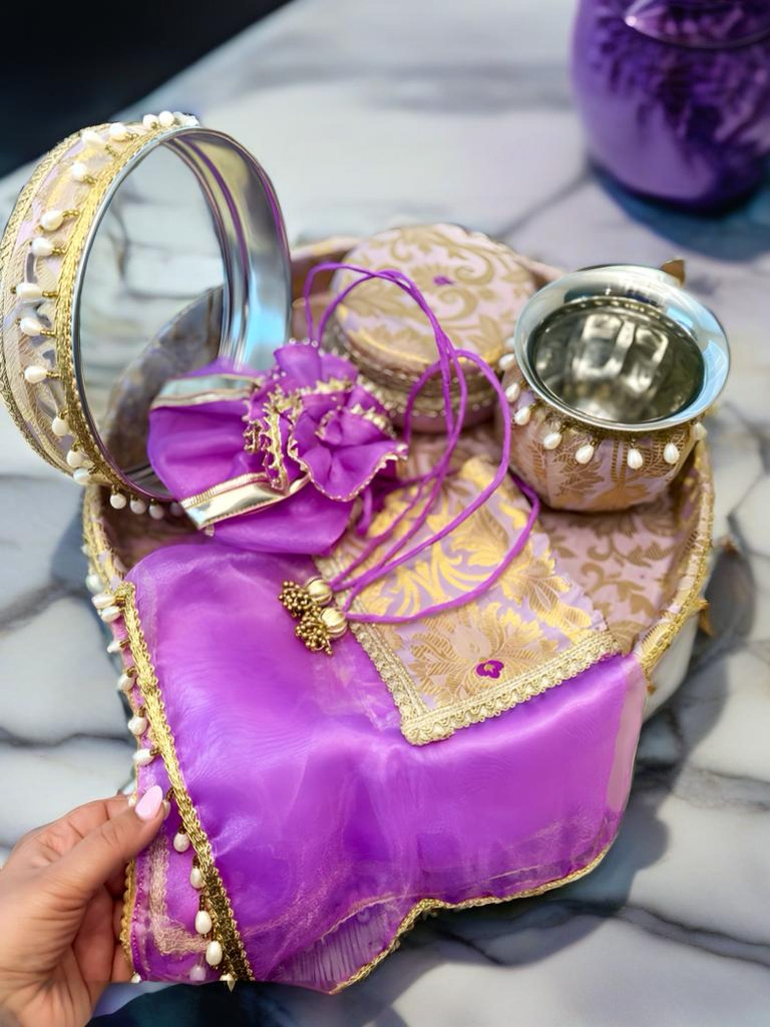Karwachauth Thali Set Karva Chauth Puja Set Karwa Chauth Channi Lota ...