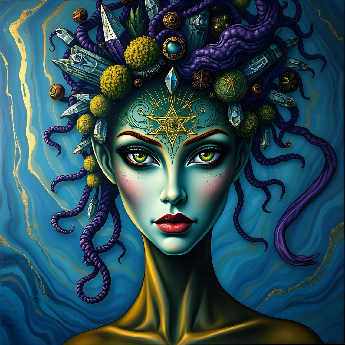 Galactic Transmission - Andromeda Priestess Light Code Alter & Wall Art ...