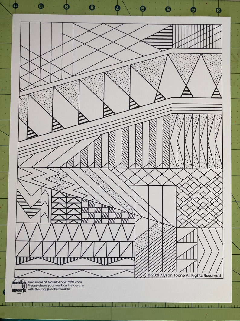 Adult Coloring Page Geometric Pattern delusions of - Etsy