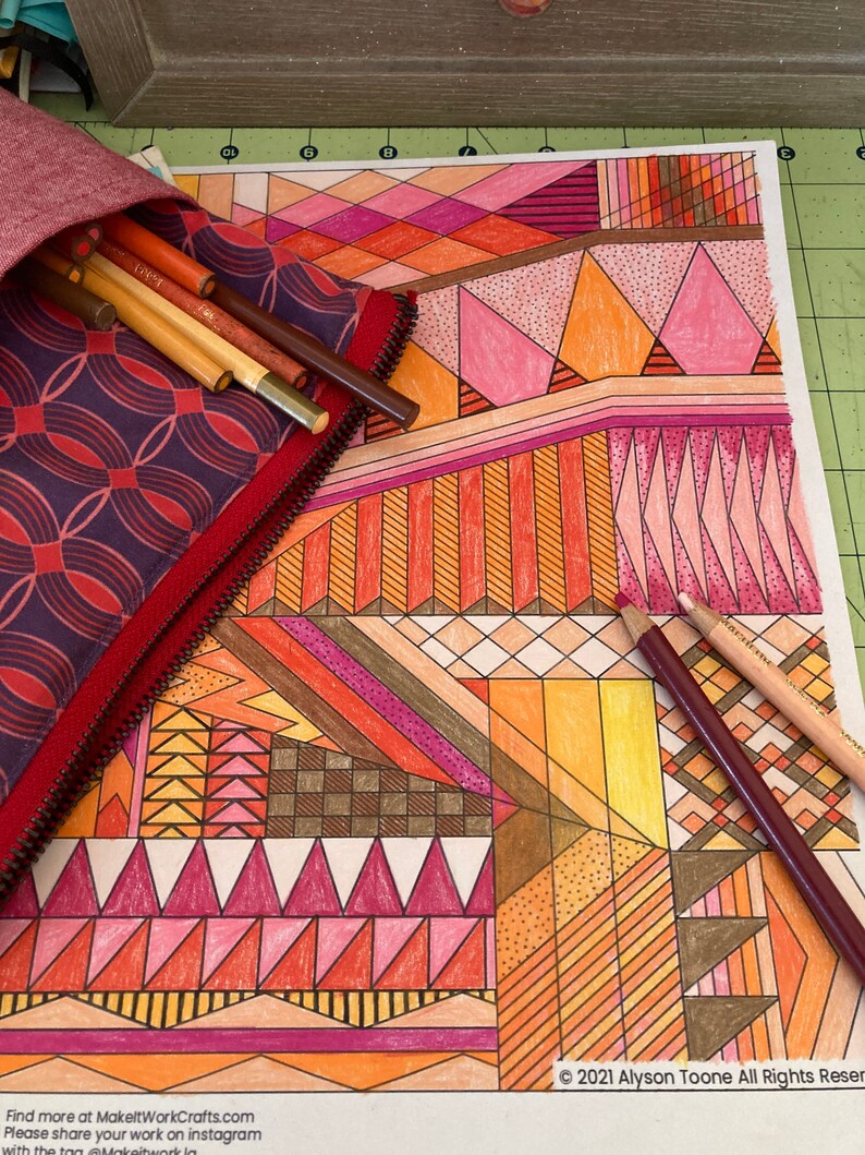 Adult Coloring Page Geometric Pattern delusions of - Etsy