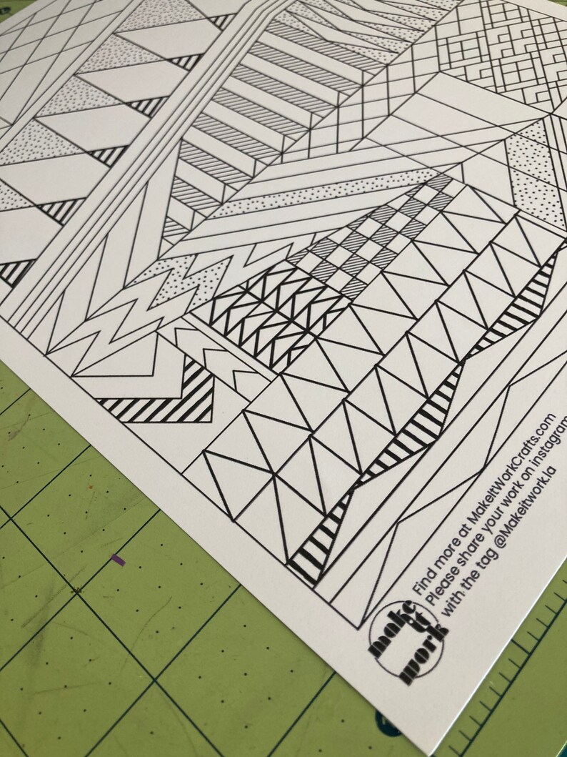 Adult Coloring Page Geometric Pattern delusions of - Etsy