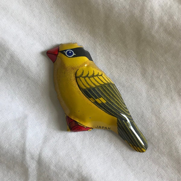 Japanese Tin Bird Pin - Etsy