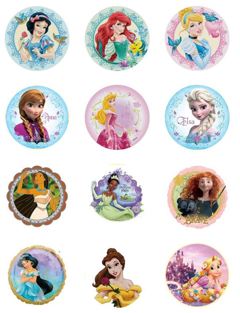 Princess Edible Images | Princess Party Toppers | Birthday Cupcake ...