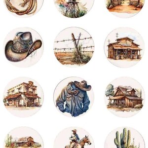 Western Edible Images for Cupcakes, Cookies, Drink Toppers - Wild West ...