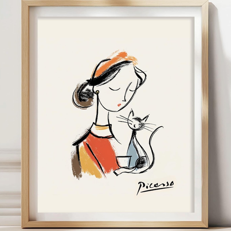Cat Line Drawing Picasso - Etsy