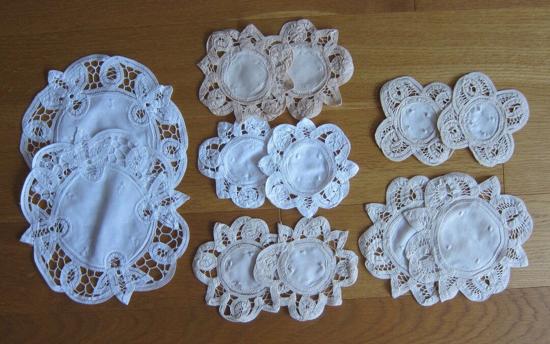 12 Pieces - Battenburg Lace Small Round Doily - 4 Inch 6 Inch 8 Inch ...