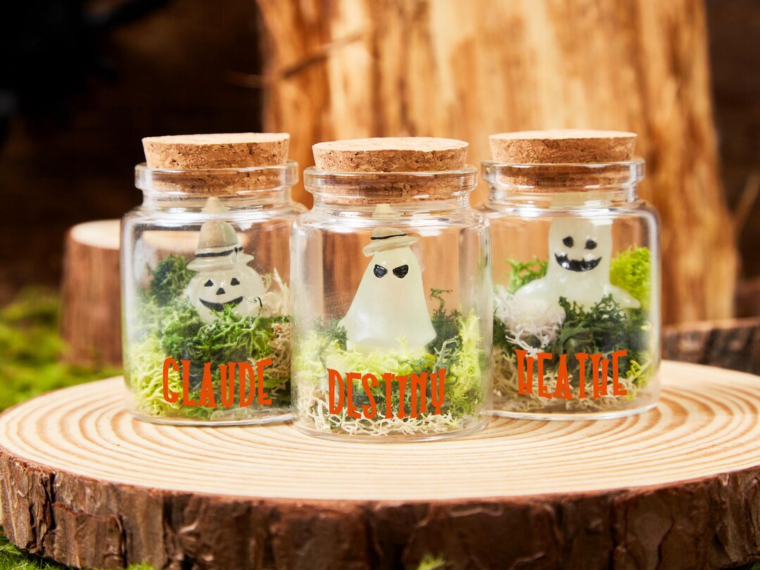 Mini Ghosts in a Jar, Personalized Ghost in Bottle, Ghost in Glass Jar ...