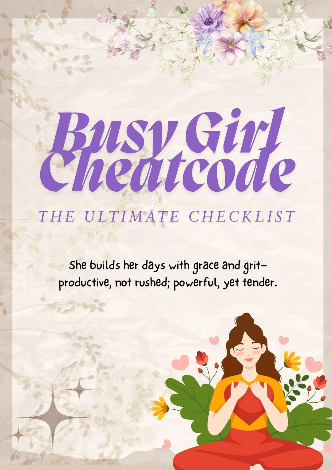 Busy Girl Checklist | Printable Daily Planner | Organization Checklist ...