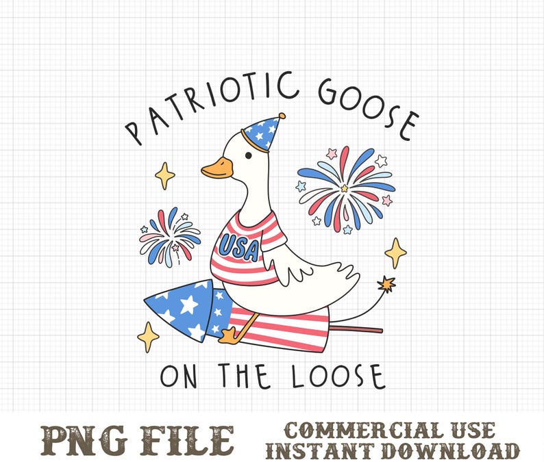 Retro 4th of July Goose PNG, Patriotic Sublimation Design Bundle, Funny ...