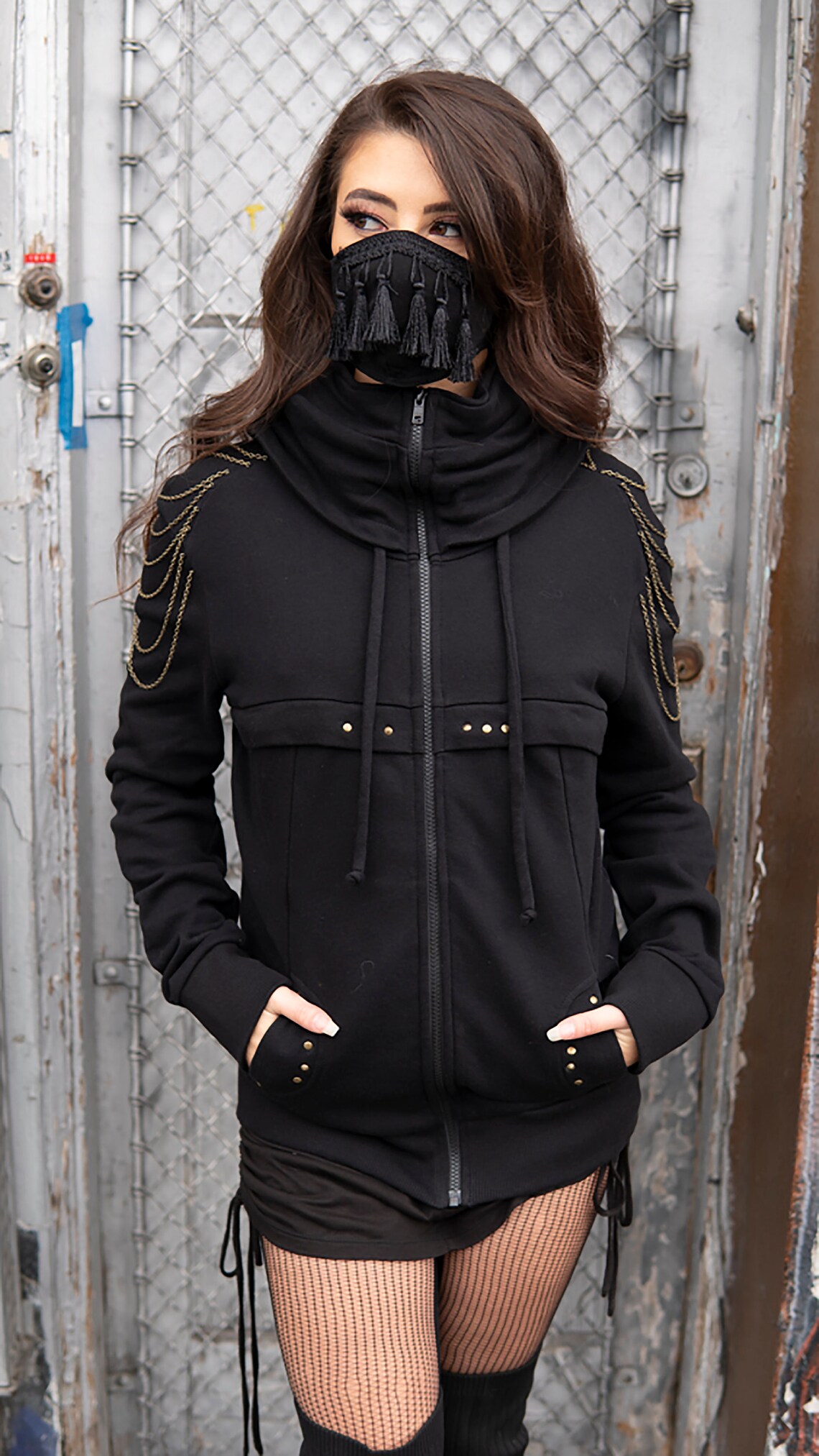 Hooded Chain Jacket Hoodie Hooded Jacket Festival Jacket - Etsy