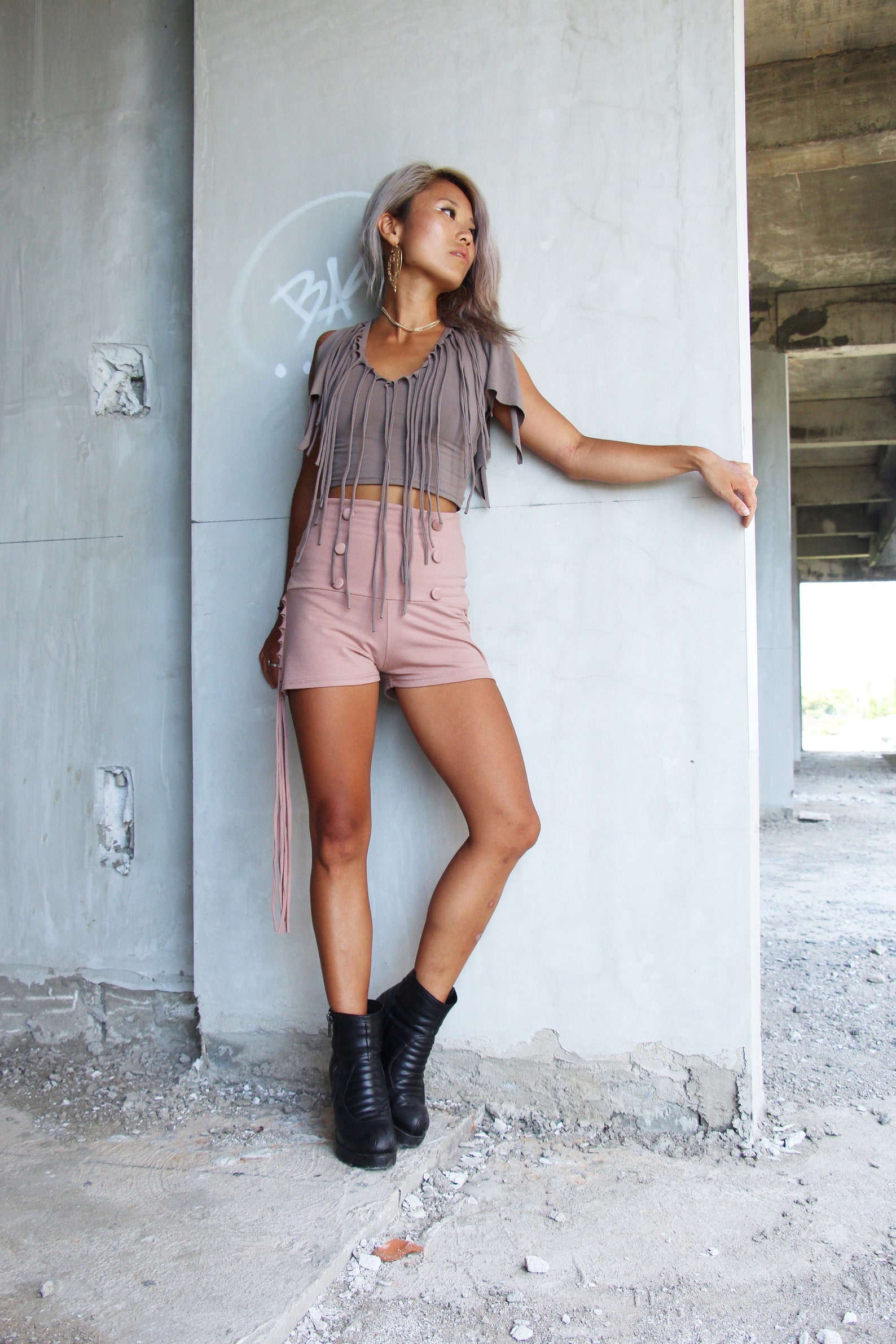 Button Front Shorts High Waisted Shorts Fringe Shorts - Etsy