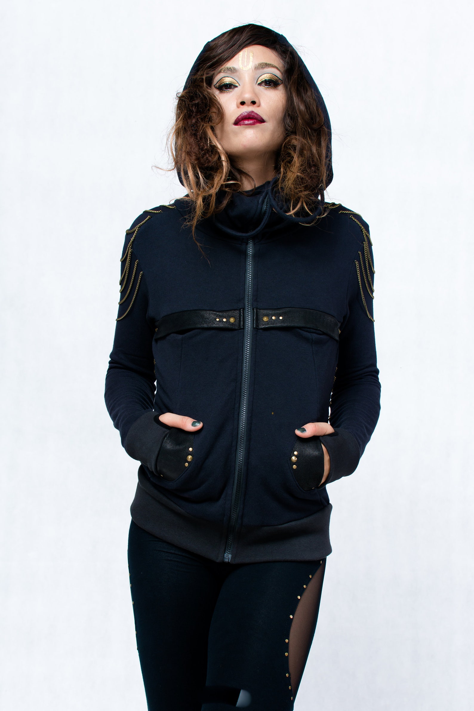 Hooded Chain Jacket Hoodie Hooded Jacket Festival Jacket - Etsy