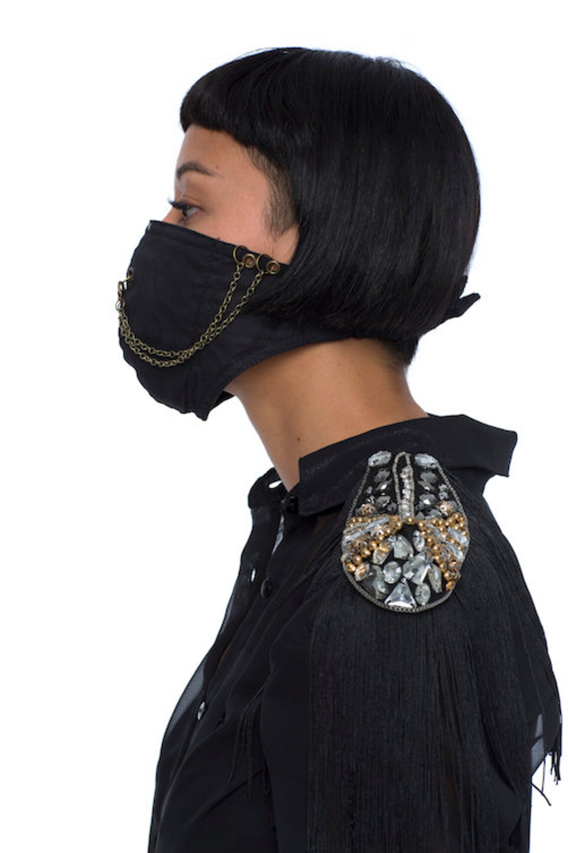 Fashionable Mask Stylish Mask Ninja Chain Face Mask Dust | Etsy