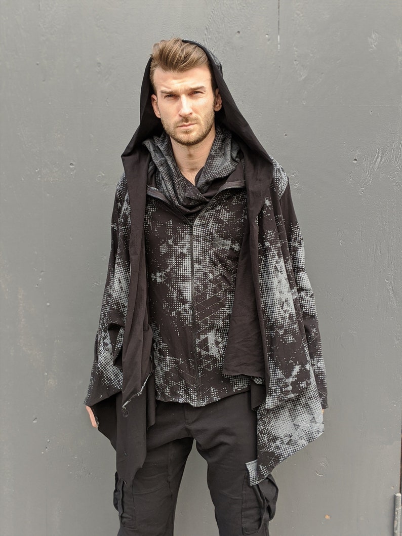 Wrap Front Zip Jacket Kamikaze Jacket Men's Clothing | Etsy