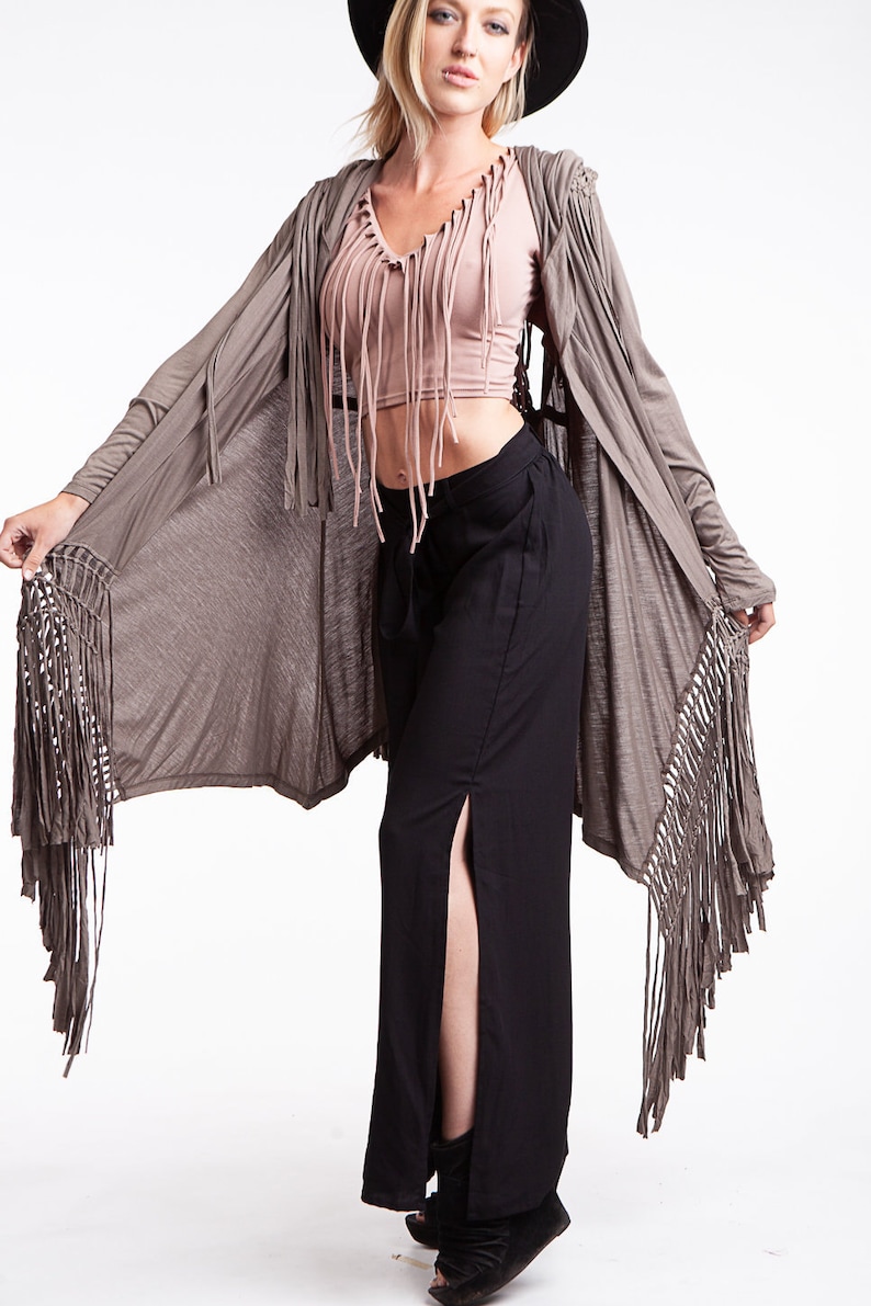 Fringe Cardigan Macrame Hooded Cardigan Festival Outfit - Etsy