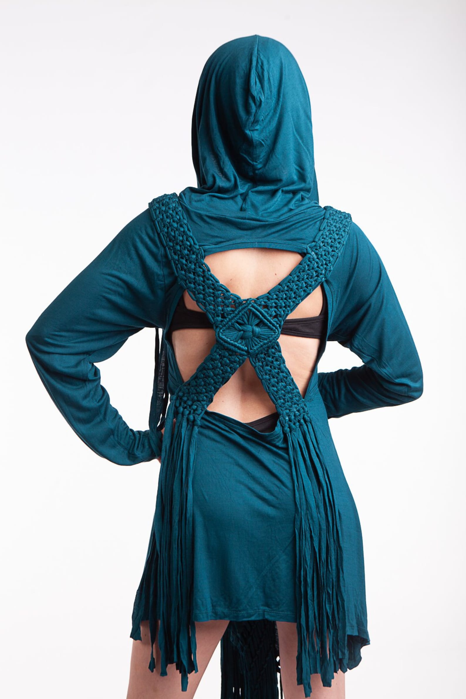 Fringe Cardigan Macrame Hooded Cardigan Festival Outfit - Etsy