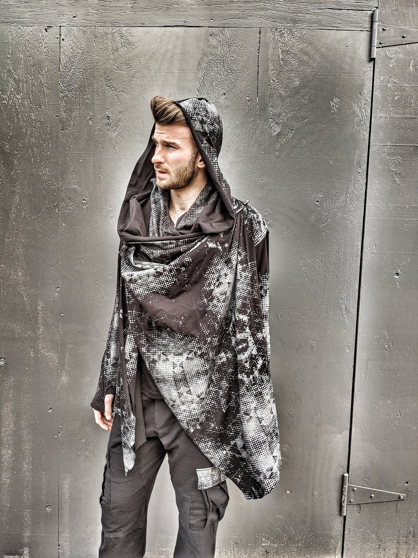 Wrap front zip jacket Kamikaze jacket Men's Clothing | Etsy