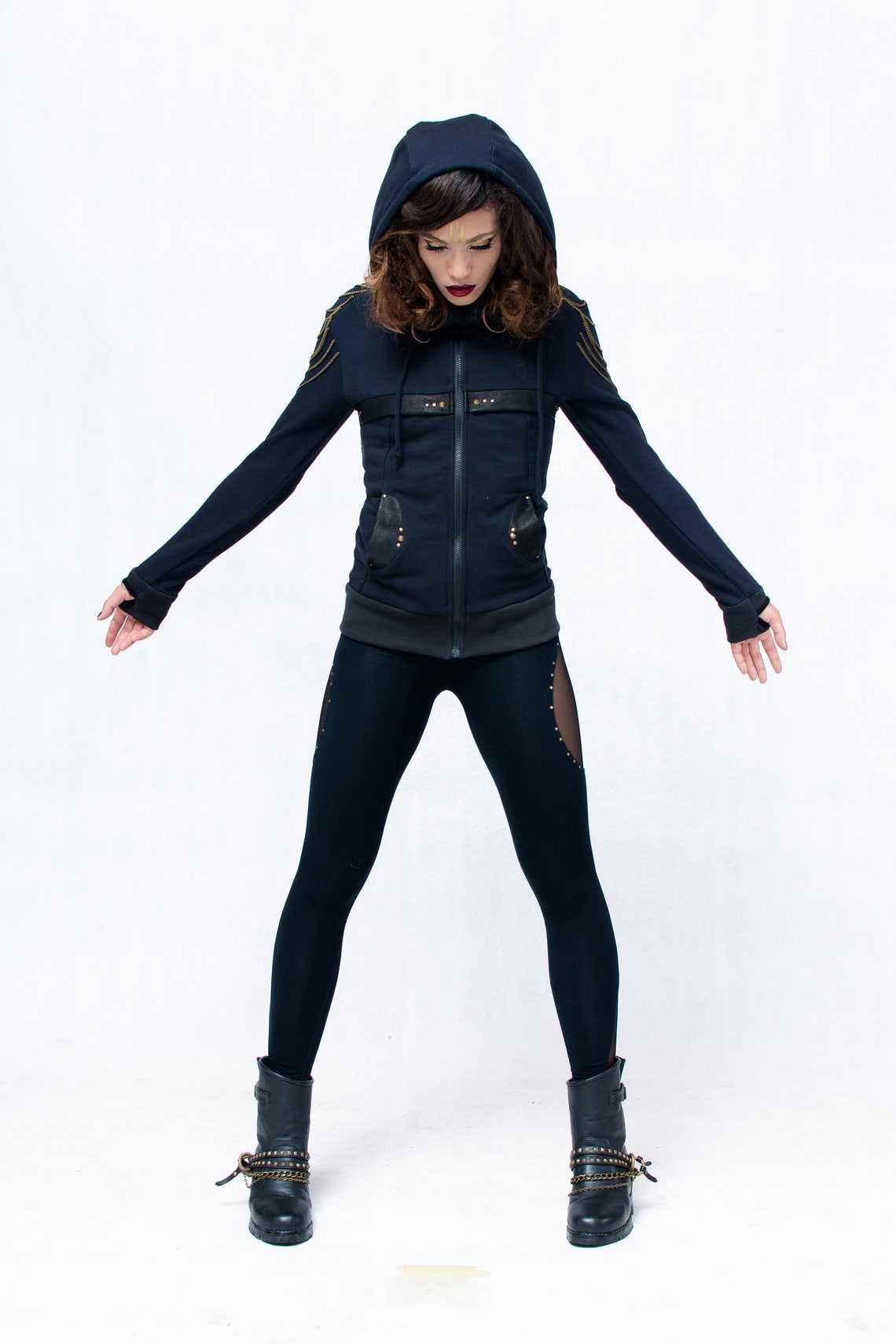 Hooded Chain Jacket Hoodie Hooded Jacket Festival Jacket - Etsy