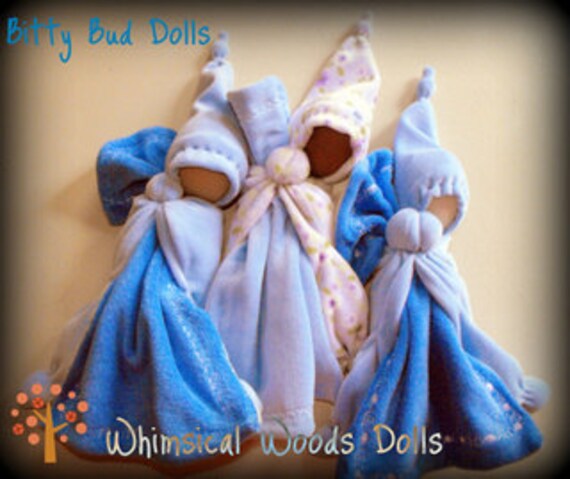 Items similar to Light Blue Bitty Bud Doll with Peach skin Waldorf ...