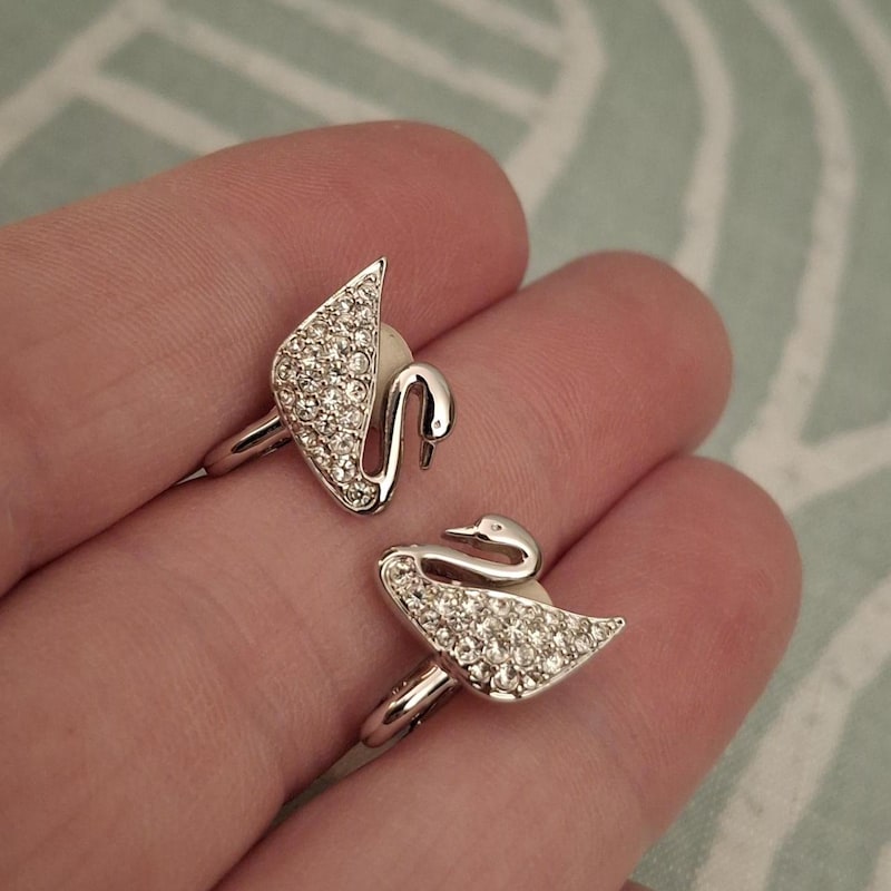 Swarovski Swan Earring - Etsy