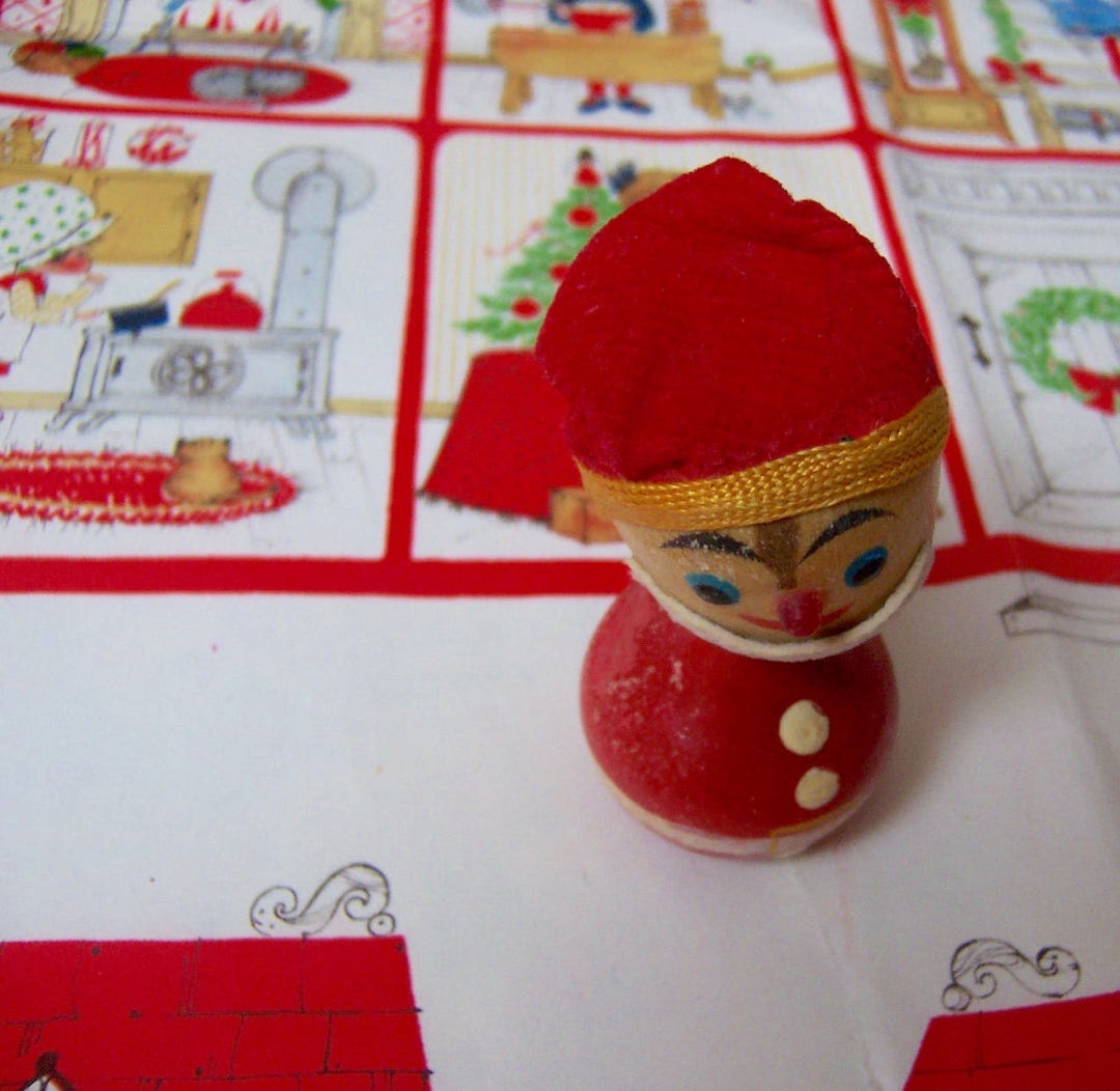 Bobble Head Wooden Santa - Etsy