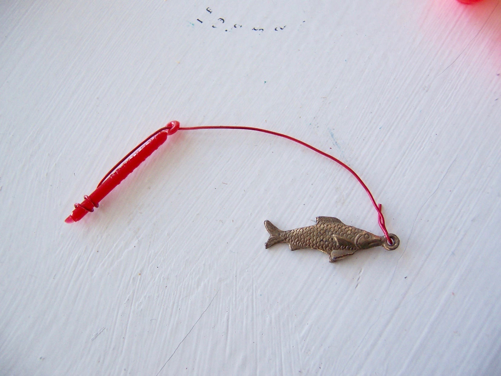 Novelty fishing pole with fish | Etsy