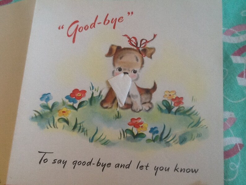Card / Goodbye Puppy With Hanky Card - Etsy