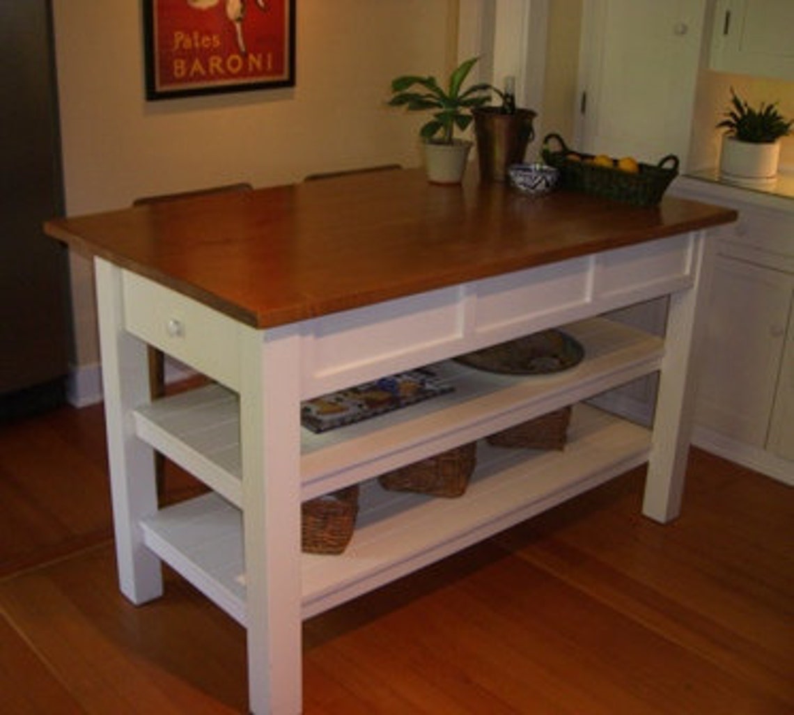 Handcrafted Kitchen Island Solid Wood - Etsy