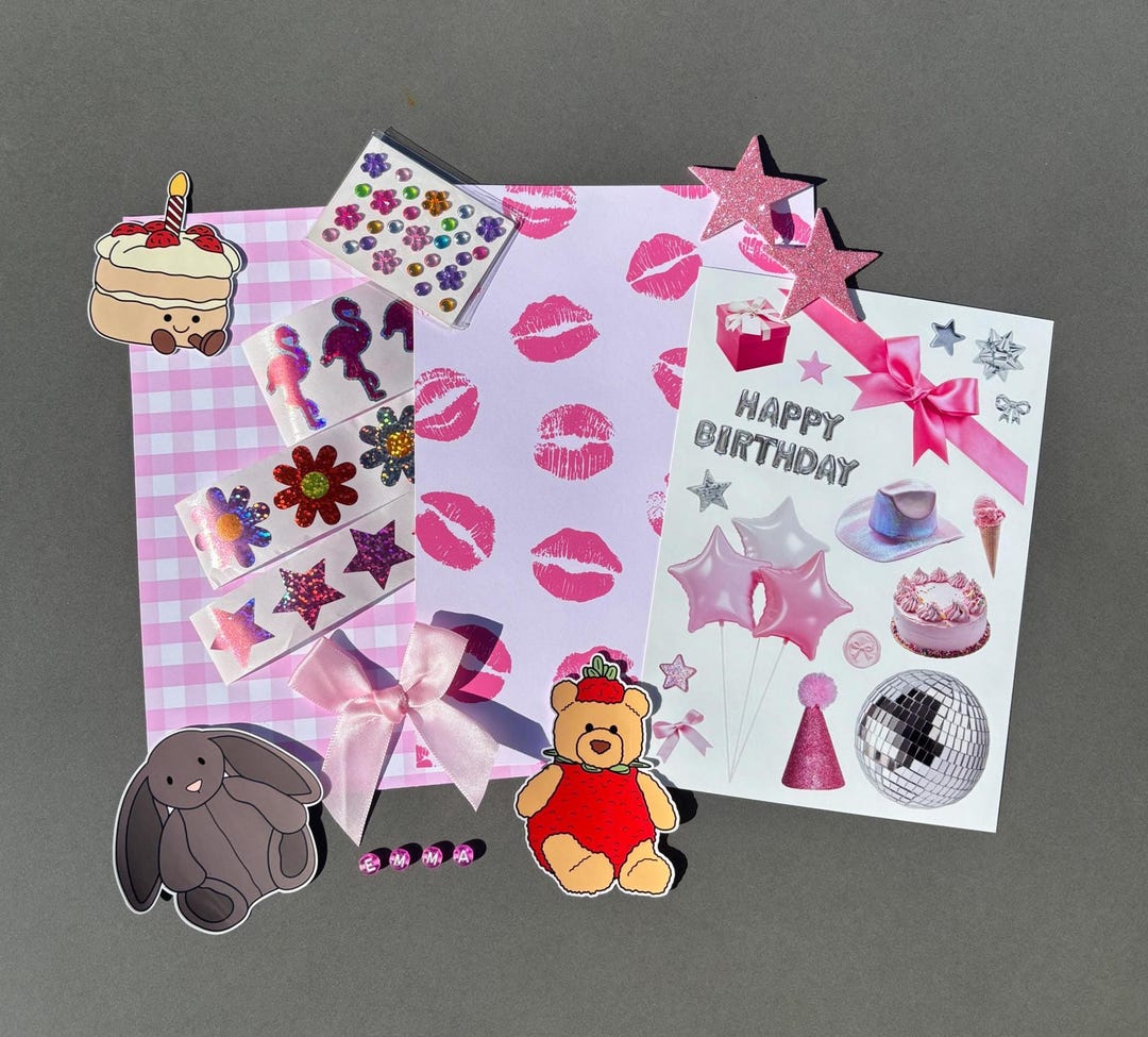 Birthday Junk Journal Starter Pack, Scrapbook Ephemera Kit - Etsy