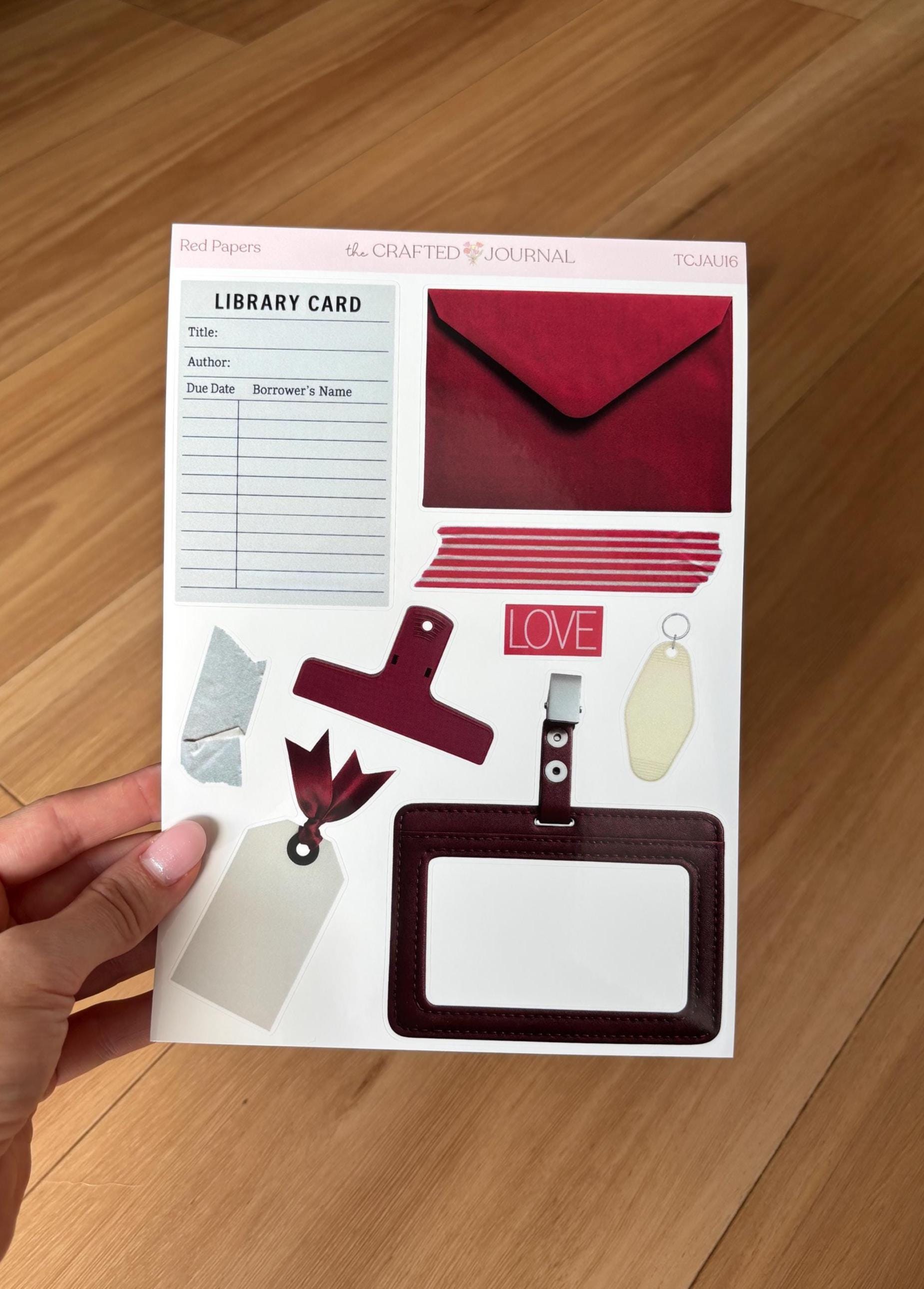 Red Stationery Stickers | Junk Journal, Scrapbook Sticker Sheet - Etsy