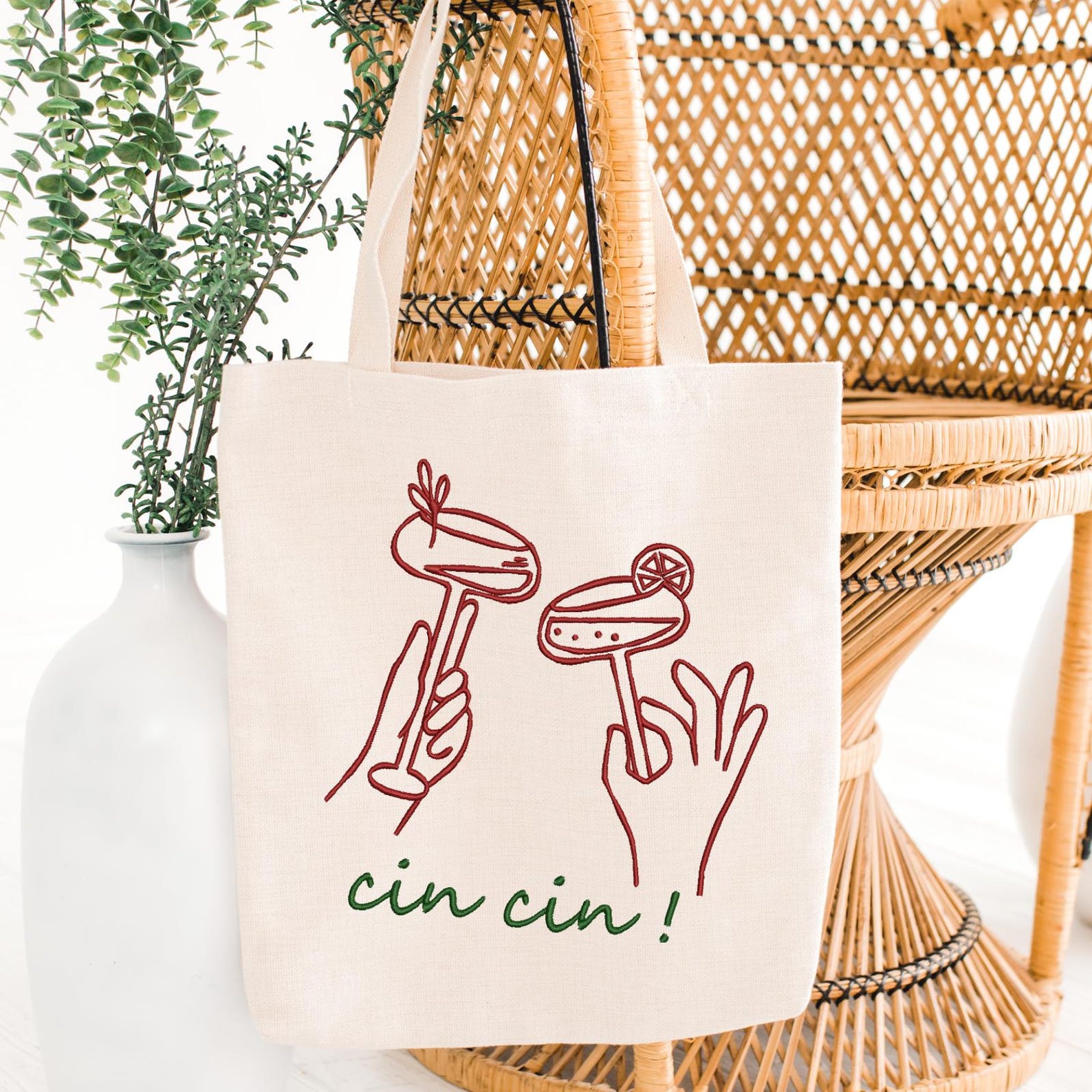 Cin Cin Cocktail Line Art Embroidery Design, Minimalist Hands Cheers ...