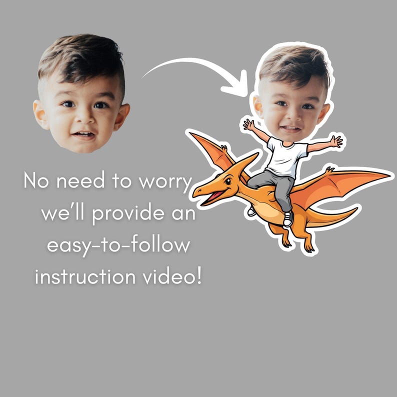 Custom Dinosaur Photo – Add Your Own Face | DIY Printable Birthday ...