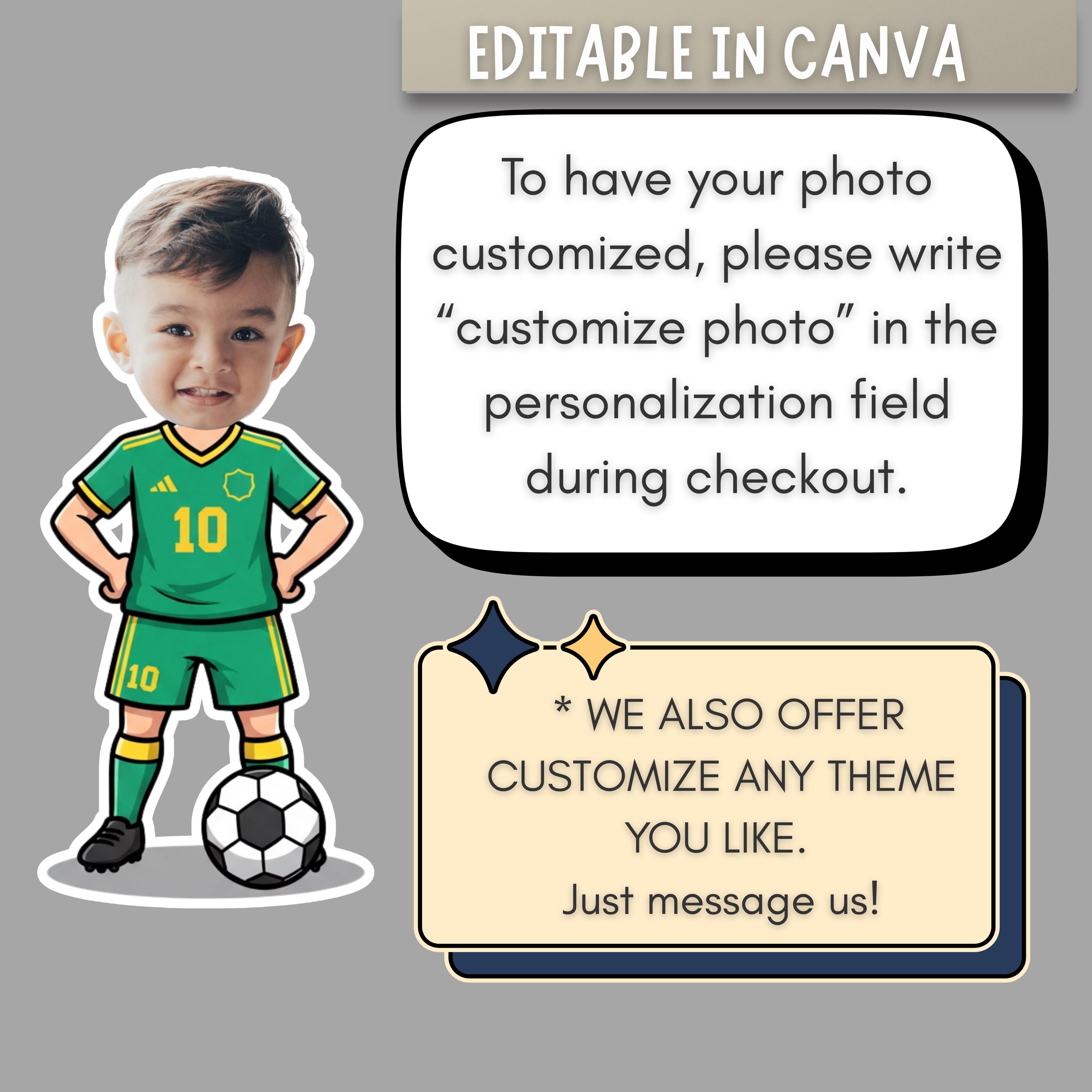 Soccer Custom Face/ Add Your Own Face - Etsy