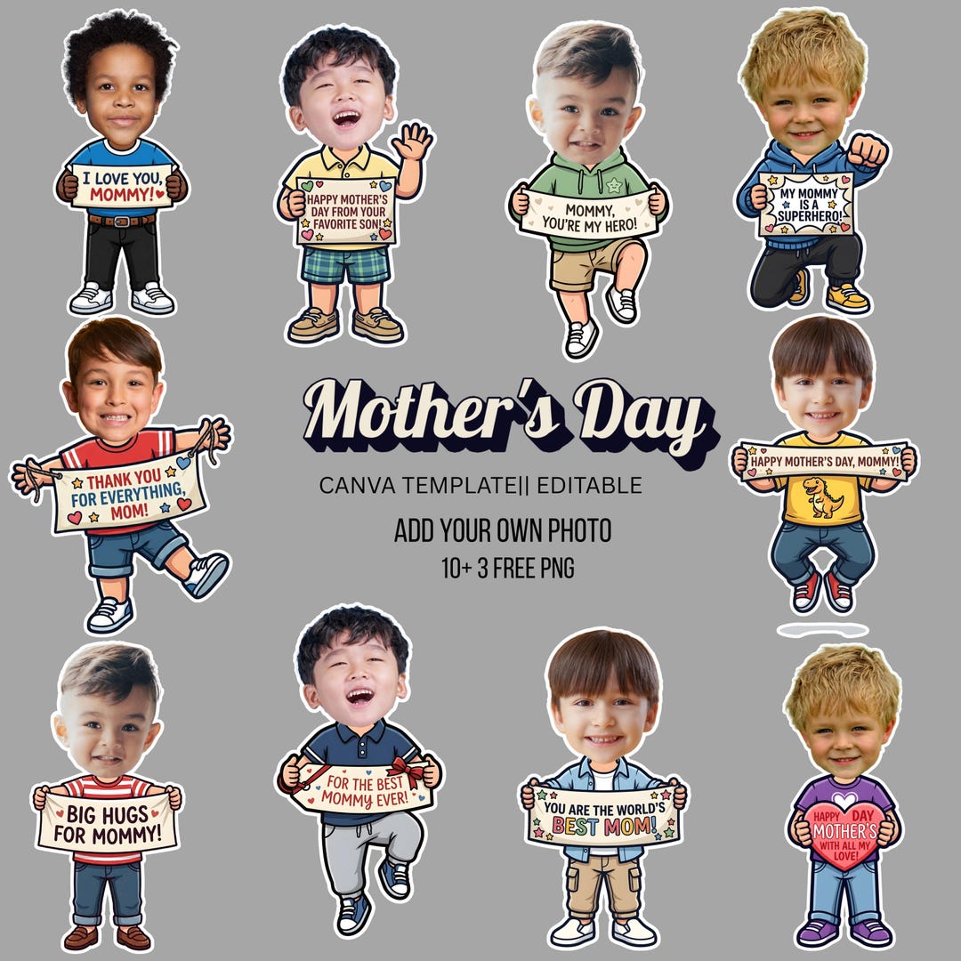 Mother’s Day Kids Add Face Activity ,custom Photo, DIY Craft & Bulletin ...